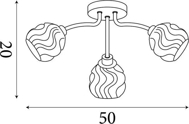 Searchlight 11523-3GO Stropní tříramenny lustr ASTRAL GOLD &amp; čiré sklo