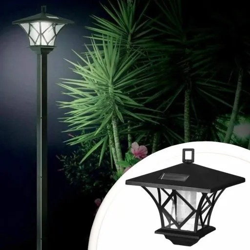 FlameGlow 155 cm – solární pochodňová lampa s 53 LED diodami a držákem na zeď nebo do země