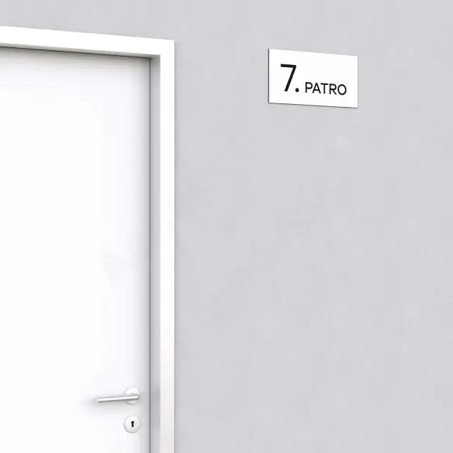 ACCEPT Označení podlaží "7. PATRO" - stříbrná tabulka - černý popis