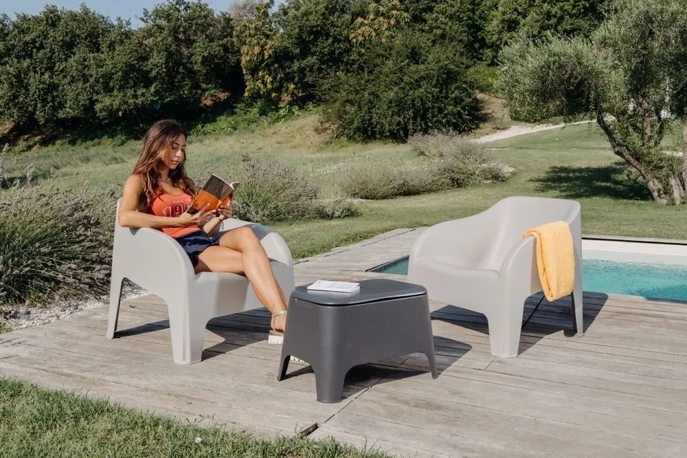 PETRA ARMCHAIR plastové křeslo, šedá