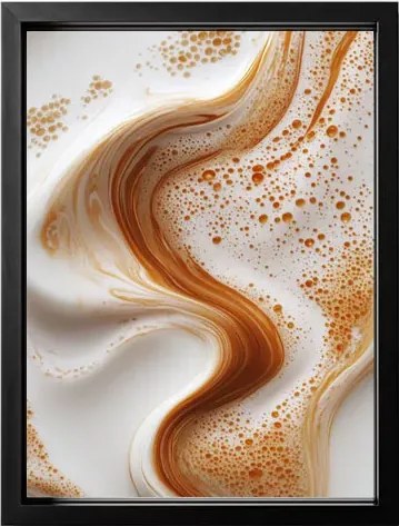 Kávová vlna - obraz - Elegantní abstrakce inspirovaná cappuccinem 29 - 70 x 100 cm - 1 149 Kč