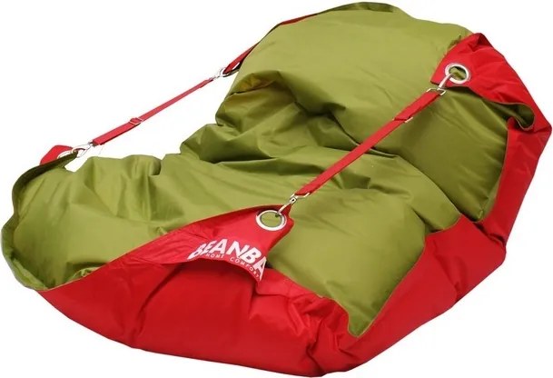 BeanBag Sedací pytel 189x140 duo scarlet rose - green frog