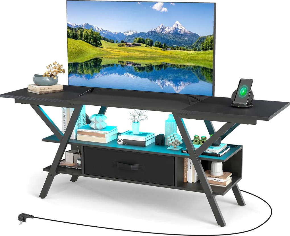 Costway Televizní stojan pro 65 palcový televizor 3 Tier Entertainment Center