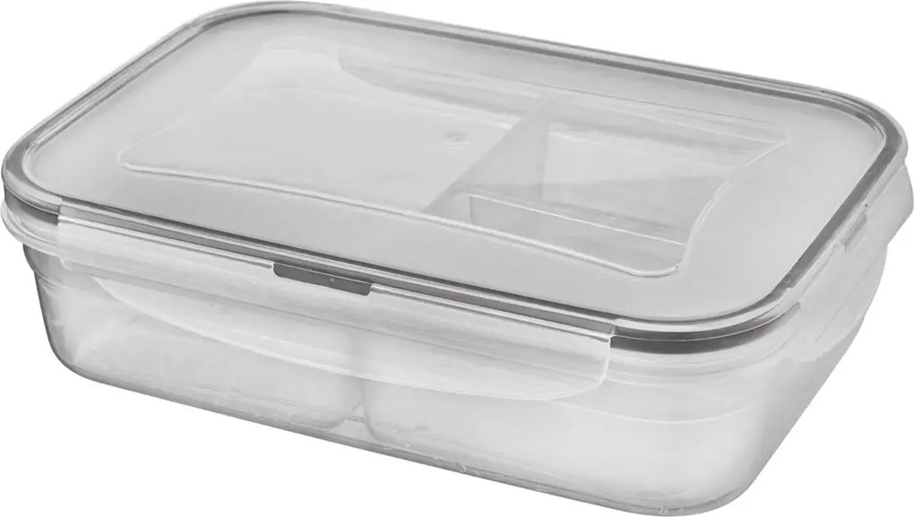 Orion Krabička na jídlo těsnící se 4 klipy, 3 sekce, 1 L, 21x15x6cm