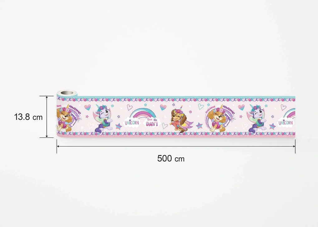 Dětská samolepící bordura na zeď Tlapková Patrola Snít ve Velkém | 5 m x 13.8 cm | DWBD8033