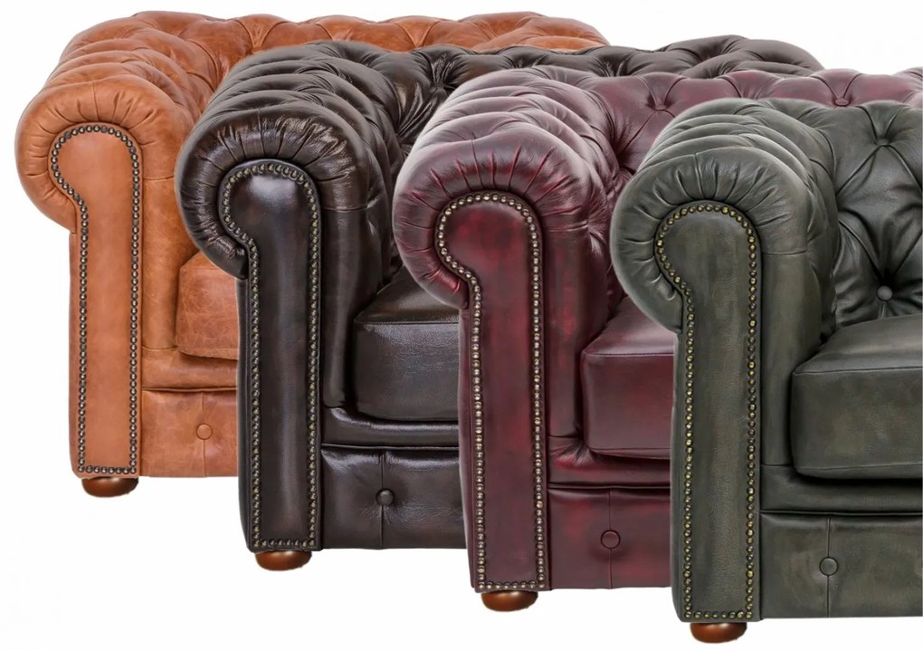 FN Sedací souprava Chesterfield Classic 3+2+1 kůže hnědá