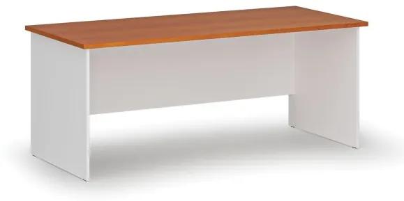 Kancelářský psací stůl rovný PRIMO WHITE, 1800 x 800 mm, bílá/třešeň