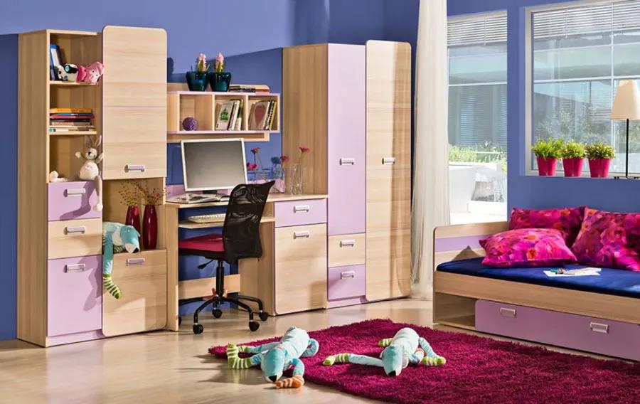 Casarredo - Komfort nábytek Dětská šatní skříň LIMO L1 fialová