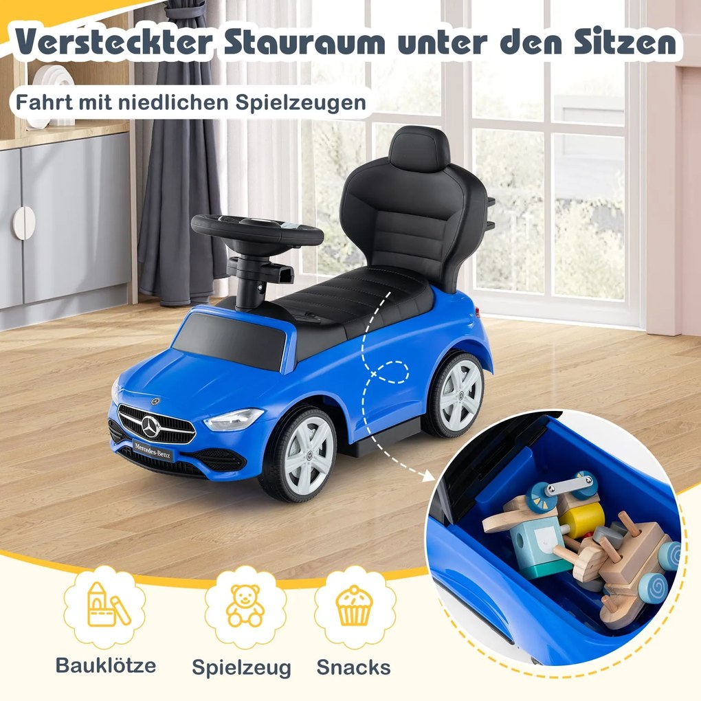 Costway Mercedes-Benz spolujízdné auto 3 v 1 s pojízdným madlem