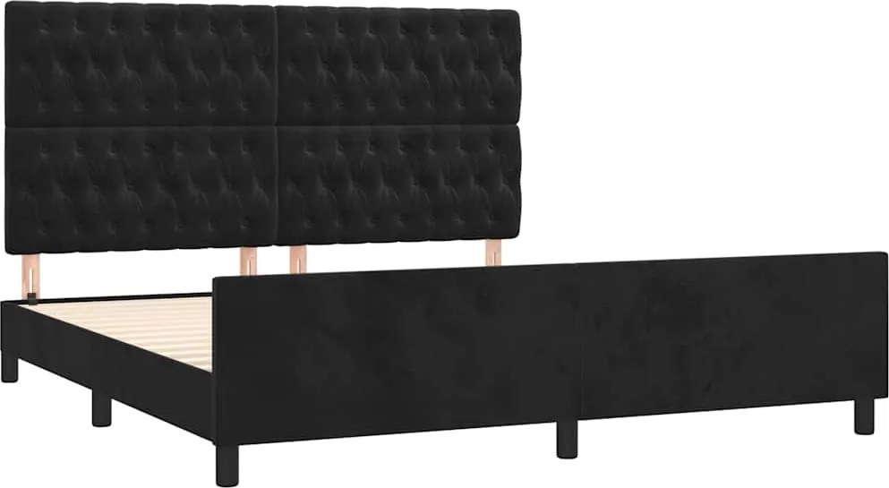Rám postele s čelem černý 180x200 cm samet 3125954