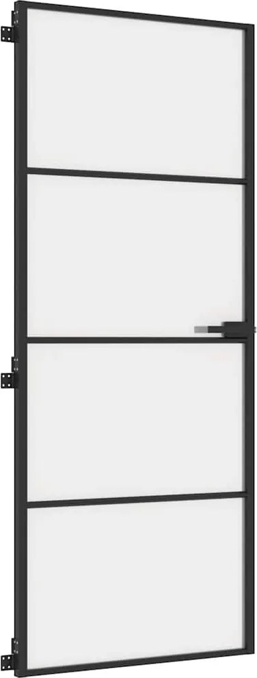 Interiérové dveře úzké černé 83x201,5 cm tvrzené sklo a hliník 155119