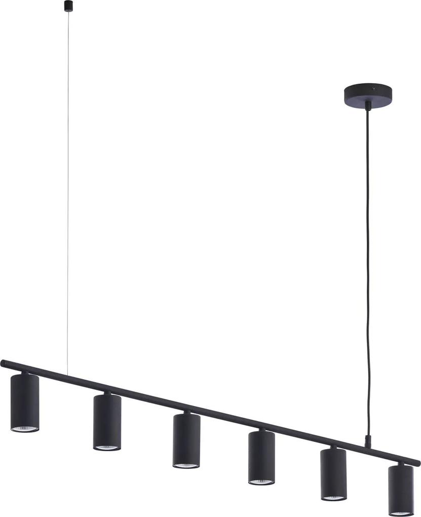 Závěsné LED osvětlení nad jídelní stůl LOGAN BLACK, 6xGU10, 10W, černé Tlg BENVENUTO 4428