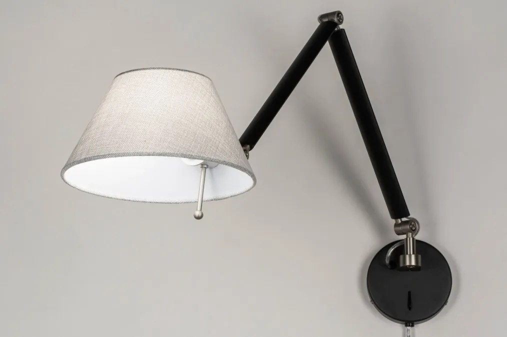 Nástěnné designové svítidlo s ramenem Snap Wall Charlenne Black and Grey