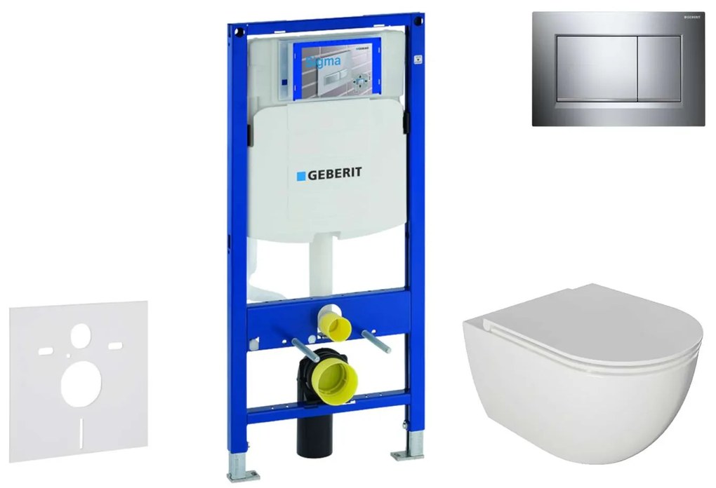 Geberit Duofix - Set předstěnové instalace, klozetu Oudee a sedátka softclose, tlačítko Sigma20, chrom SANI11CA1121
