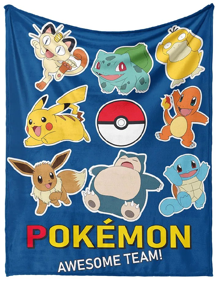 Dětská deka Pokémon Připraveni k boji 130x160 cm