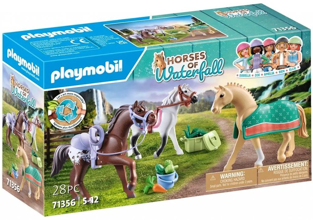 Stavebnice playmobil 71356 3 koně: morgan, quarter horse a shagya arabian