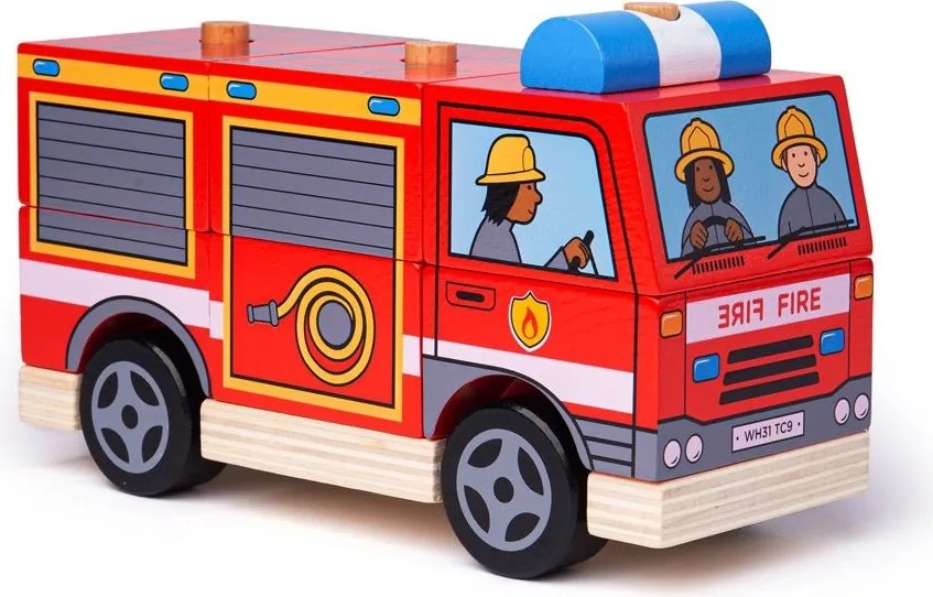 Dřevěné nasazovací hasičské auto FIREMAN