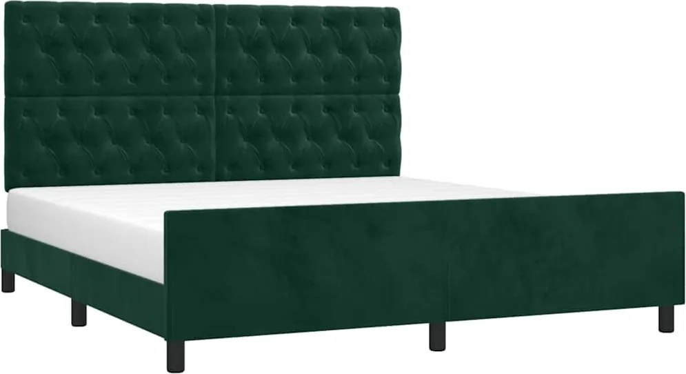 Rám postele bez matrace tmavě zelená 160 x 200 cm samet 3125949