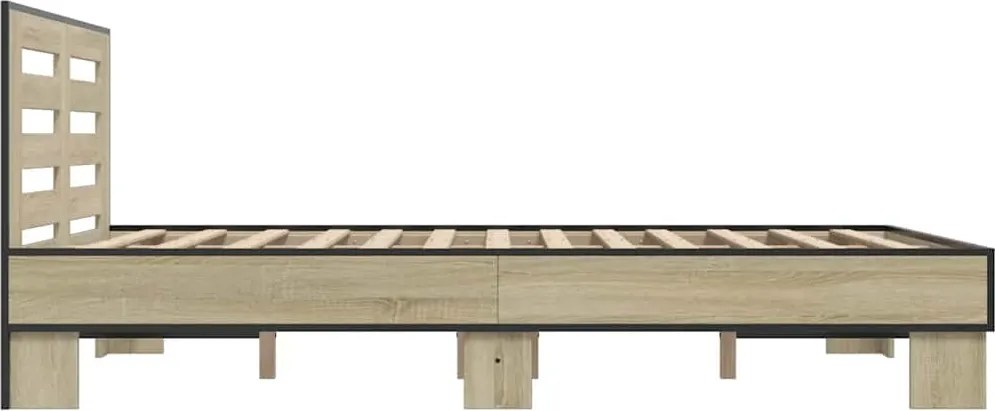 Rám postele dub sonoma 120 x 200 cm kompozitní dřevo a kov 3280108