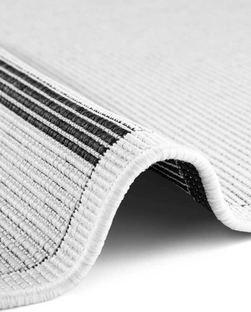 NORTHRUGS, Koberec běhoun Duet Bowen 106244 Black/White - na ven i na doma, 80x250, černobílá, chodba / předsíň