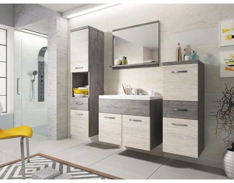 Koupelnový nábytek Lumia, Barva: šedé palladium, Sifon k umyvadlu: ne, Baterie: Maro Blo 020M
