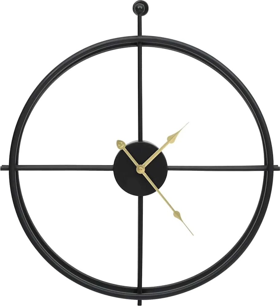 Nástěnné hodiny černé 52 cm železo 325171
