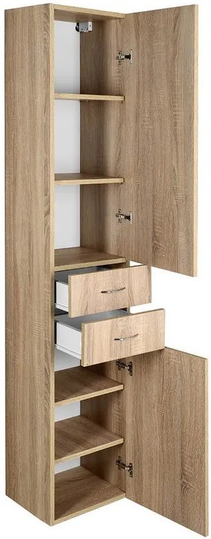 Aqualine, ZOJA/KERAMIA FRESH skříňka vysoká 35x184x29cm, dub platin, 51222