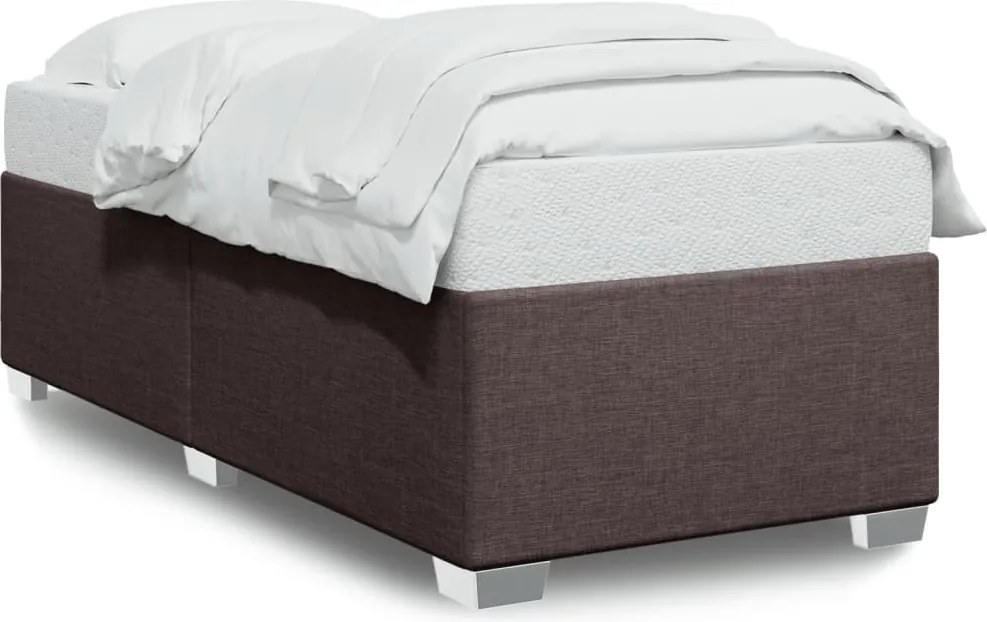 Rám postele bez matrace tmavě hnědá 90 x 190 cm textil 3284439