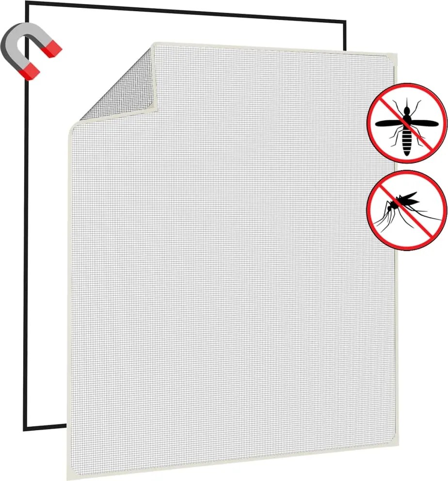 Magnetická okenní síť proti hmyzu bílá 120 x 140 cm 153853
