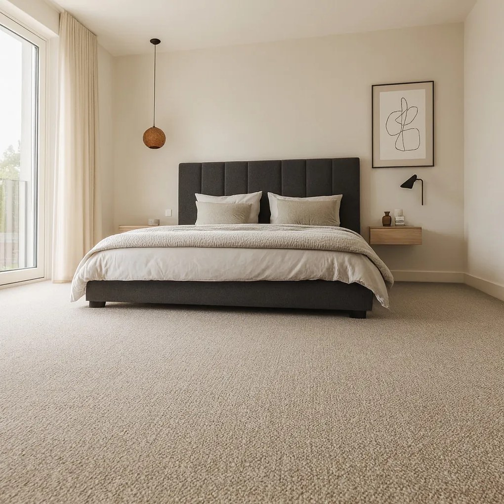 Lano, Metrážový koberec Supersoft 250 béžový, šíře 4m, béžová, ab (mřížka), ložnice