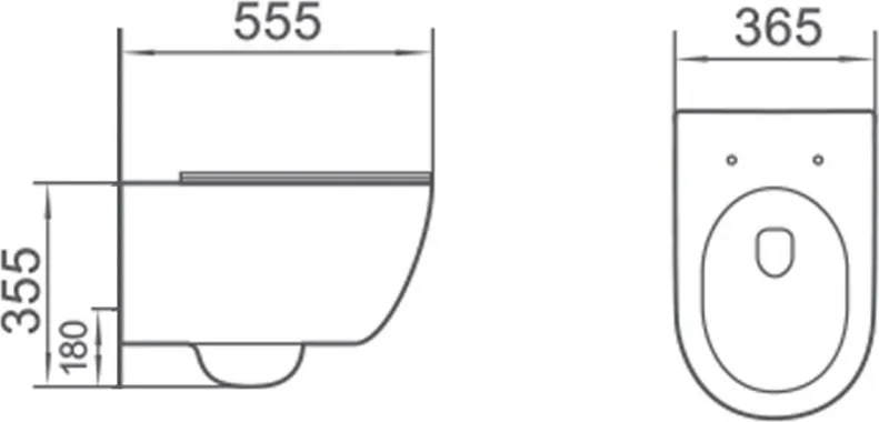 Mexen Carmen 2.0 WC Mísa Rimless Tornado se sedátkem slow-close slim, duroplast, bílý lesk - 3088L4000T