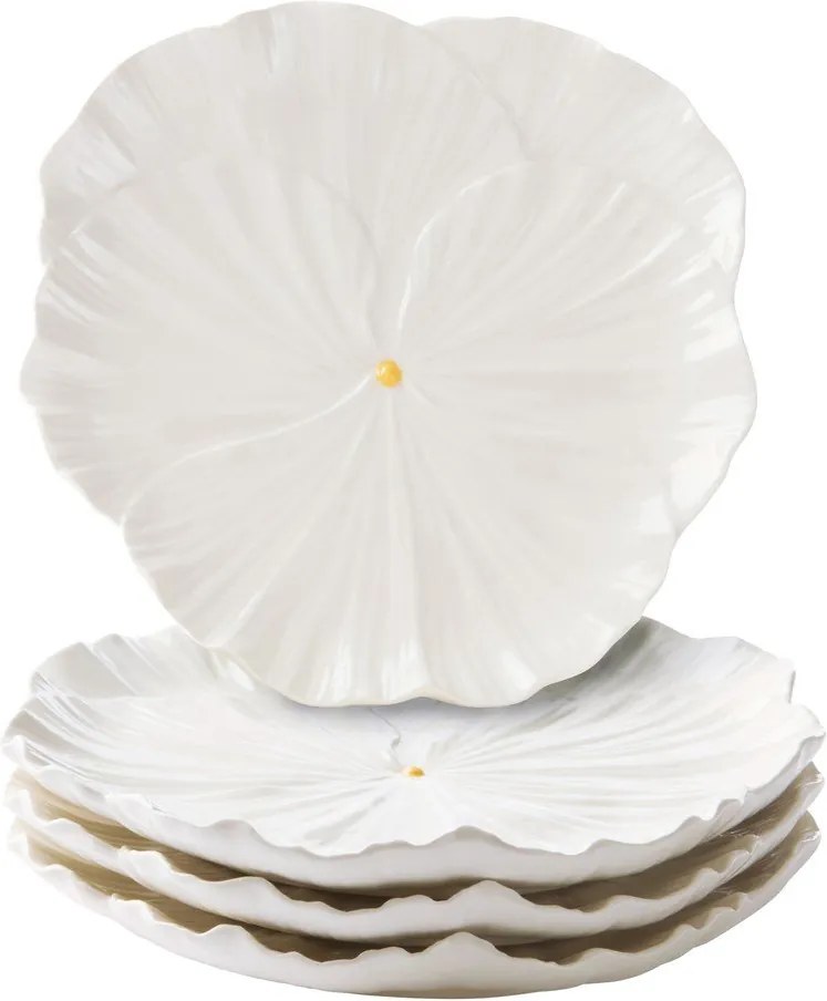 Bílé porcelánové talíře v sadě 4 ks Elva – Jotex