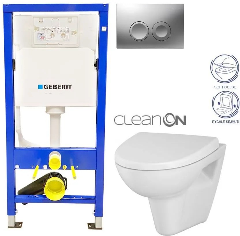 AKCE/SET/GEBERIT - SET Duofix Sada pro závěsné WC 458.103.00.1 + tlačítko DELTA21 matné + WC CERSANIT PARVA CLEANON + SEDÁTKO 458.103.00.1 21MA PA1