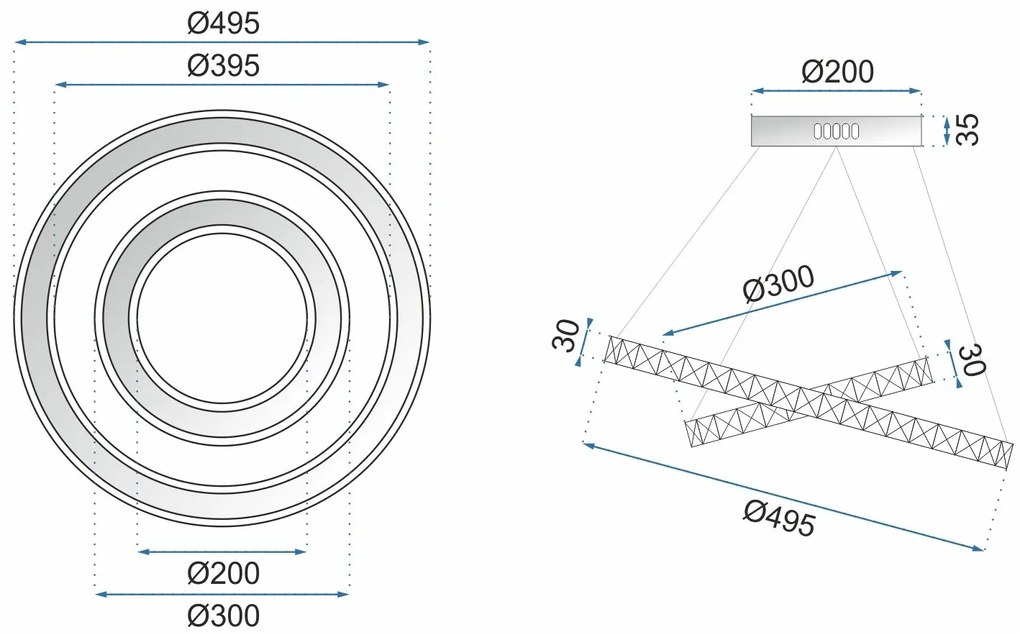 Toolight LED závěsné osvětlení APP418-CP