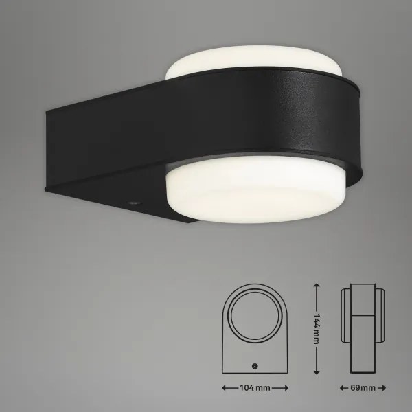 Briloner 3035-015 - LED Venkovní nástěnné svítidlo HANAU LED/6,5W/230V IP44 čer