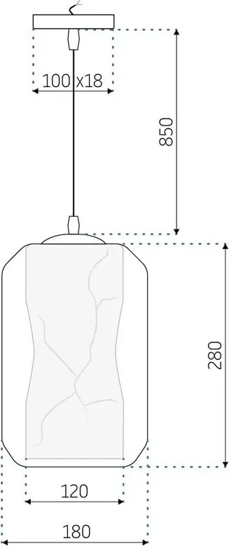 Toolight - závěsné svítidlo MARBLE E27 60W APP909-1CP, mramorový efekt, OSW-06675