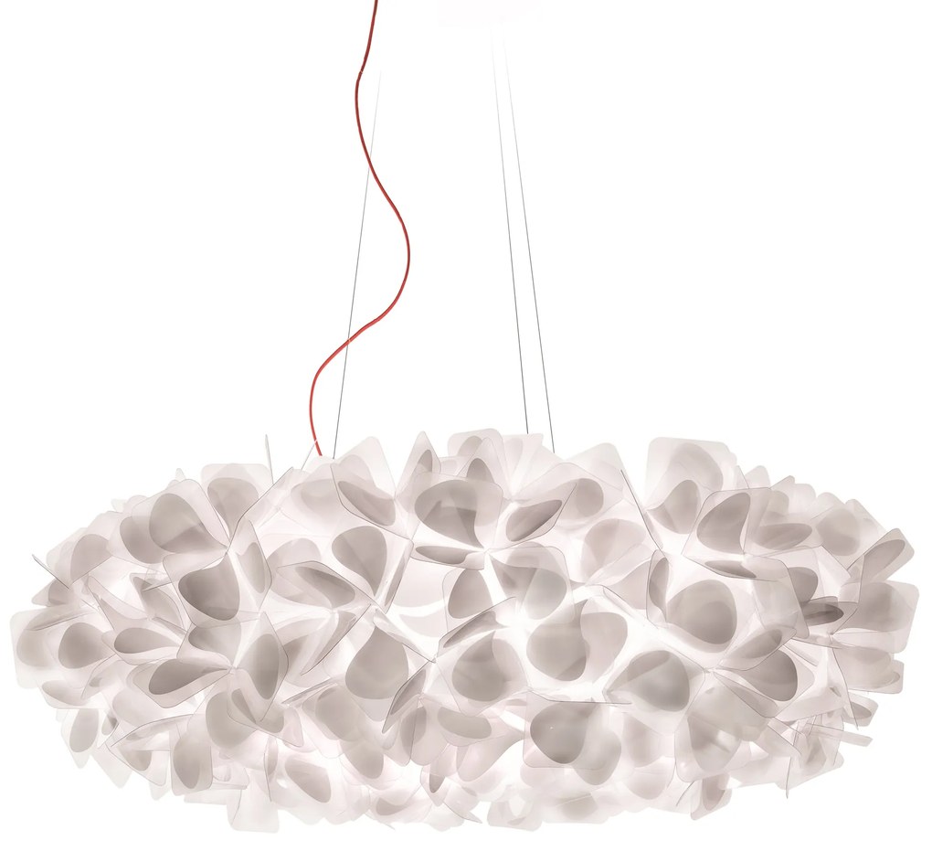 Slamp Clizia Mama Non Mama 130, designové svítidlo s červeným kabelem, 15x12W E27, prům. 130cm