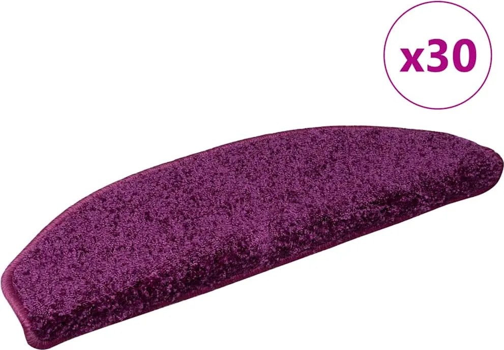 Schodové rohože 30 ks 65 x 21 x 4 cm fialové půlkulaté velké 3365817