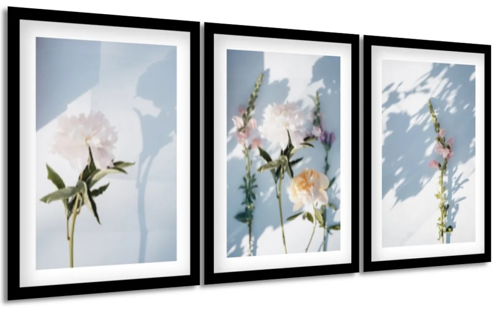 Gario Sada plakátů Podzimní květiny Barva rámu: Bílá, Velikost: 99 x 45 cm