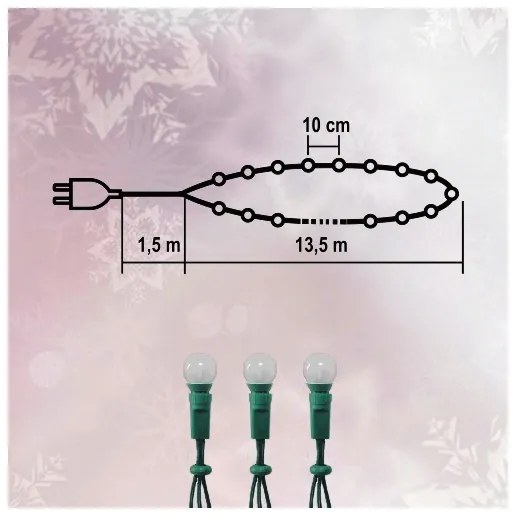 LED Vánoční venkovní řetěz 500xLED 35m IP44 studená bílá