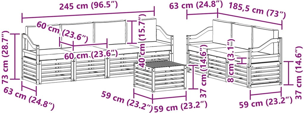 Sedací soupravy 8 ks 3391532