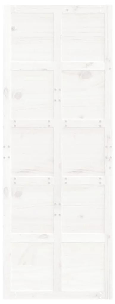 Posuvné dveře bílé 80 x 1,8 x 214 cm masivní borové dřevo - Default Title
