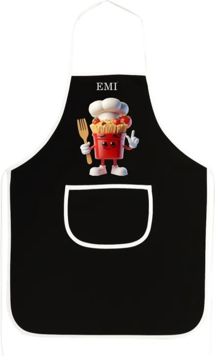 Kuchyňská zástěra Pasta EMI, černá