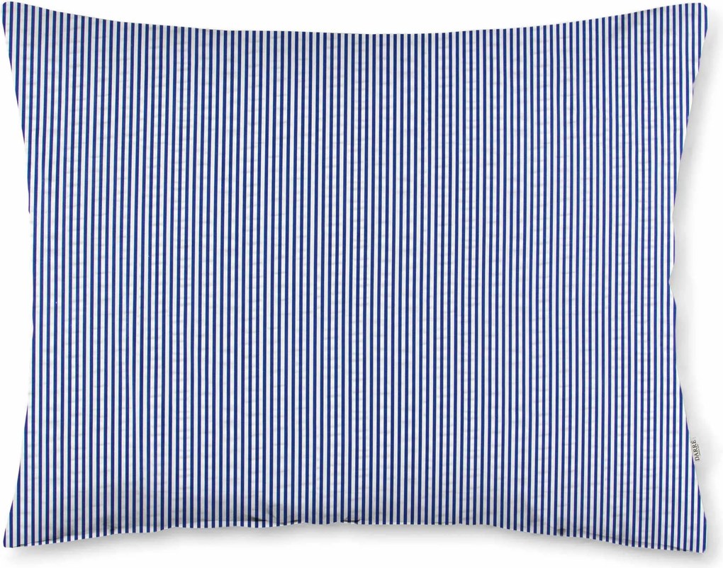 Krepové prodloužené povlečení V kapradinách s pruhem - bílomodrá Velikost: 140 x 220 + 70 x 90