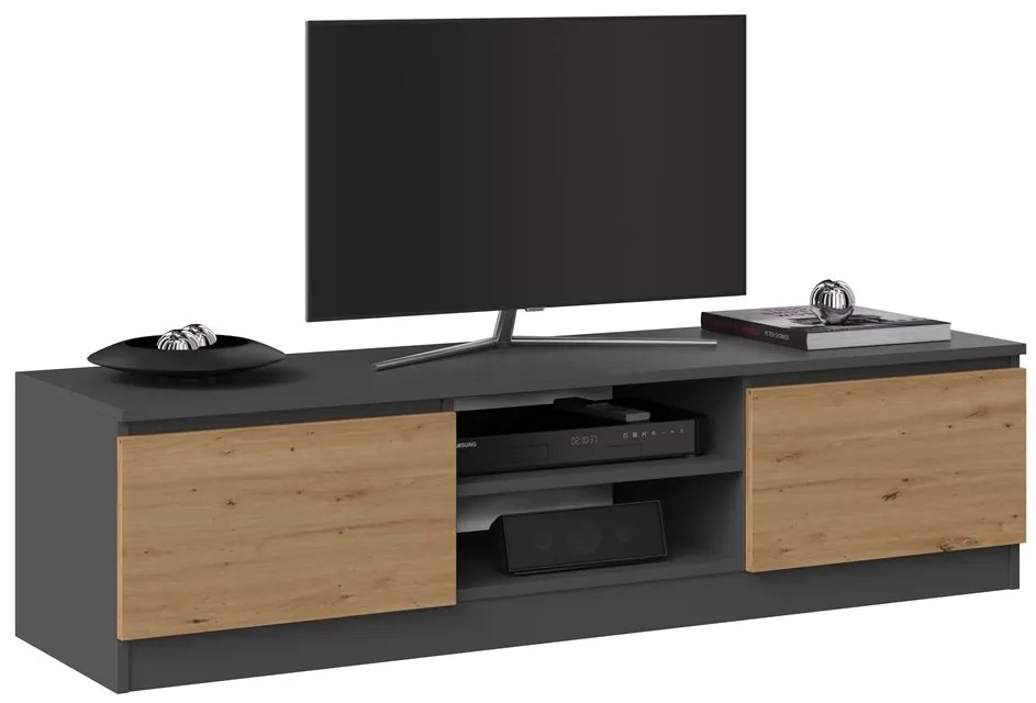 RTV stolek 140 Antracit + dub artisan