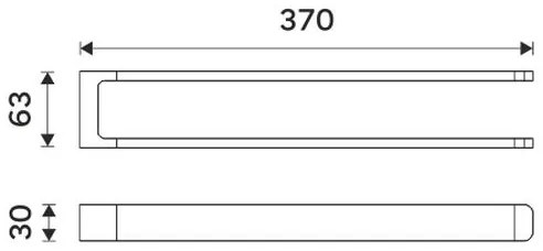 NIMCO MAC 29098-90 - Nástěnný věšák na ručníky MAYA 37 cm matná černá