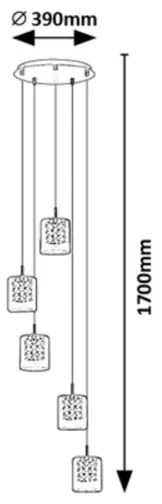 Rabalux 3117 - Křišťálový lustr na lanku DUCHESS 5xG9/40W/230V