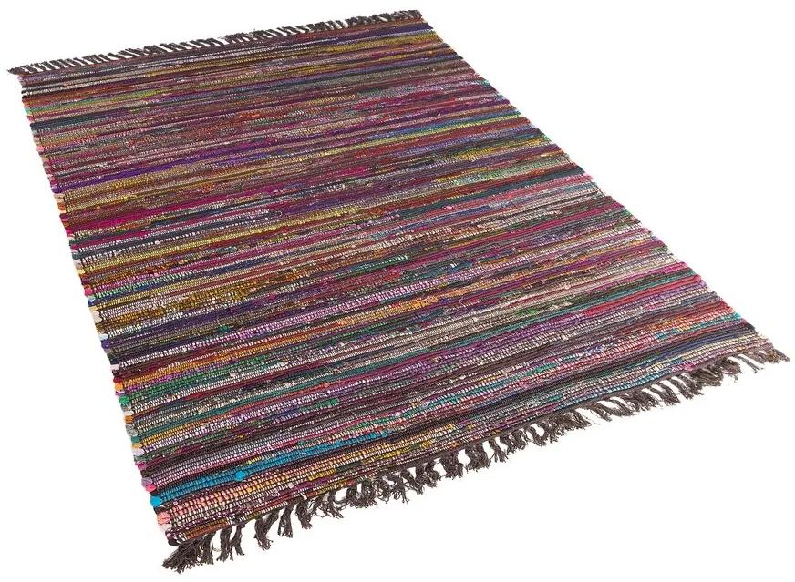 Krátkovlasý tmavý barevný bavlněný koberec 140x200 cm - DANCA