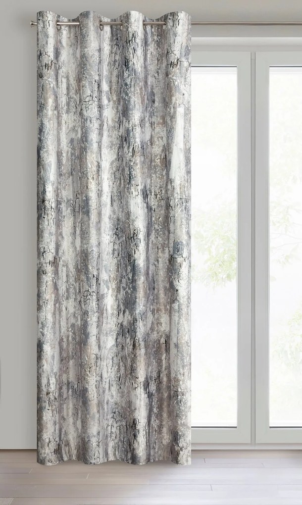 ZATEMŇOVACÍ ZÁVĚS NA KROUŽČÍCH MALIA 140X250 CM VZOROVANÁ