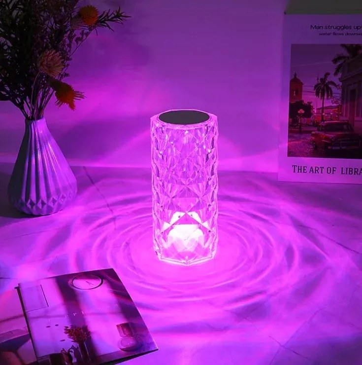 Zaparkorun LED dotyková křišťálová lampa s 16 druhy svíticích barev